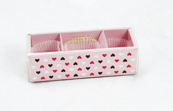 3 Tablets Macarons Drawer Paper Printing Box Packaging Matt Laminated With Clear Window