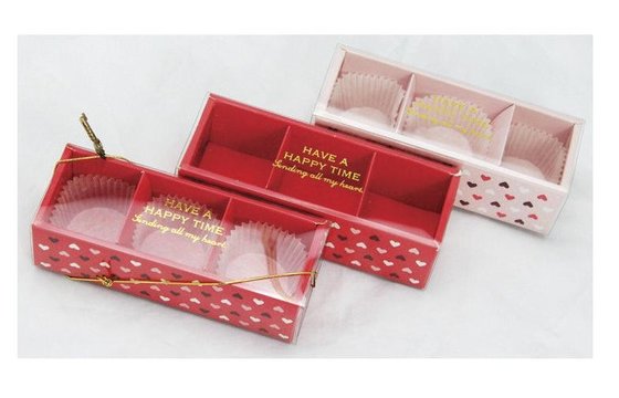 3 Tablets Macarons Drawer Paper Printing Box Packaging Matt Laminated With Clear Window