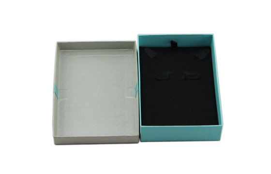 Green Telescope Cardboard Gift Boxes With Separate Lid Ribbon Fasten
