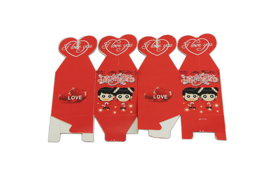 Custom Made Flat Red Paper Packaging Box For Wedding Candies Use