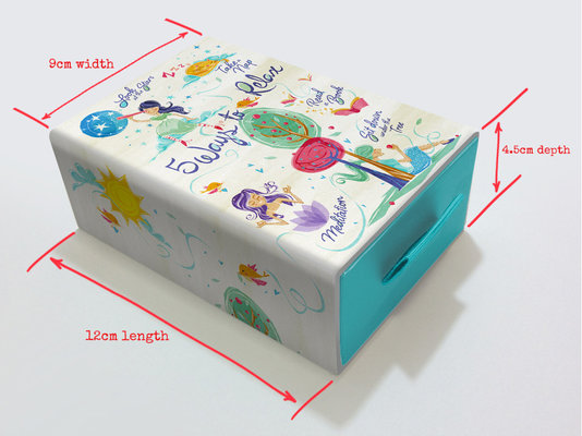 Custom Matt Finish Flora Cardboard Drawer Box With Ribbon Handle
