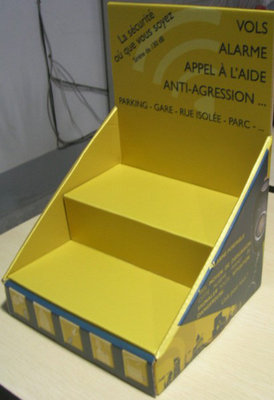 Matt Lamination Printing Cardboard Countertop Display Boxes in Yellow Green