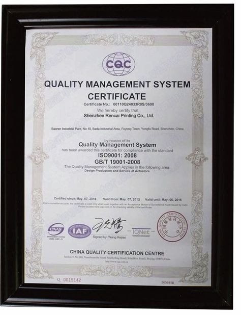 China Shenzhen Rencai Printing Co., Ltd certification
