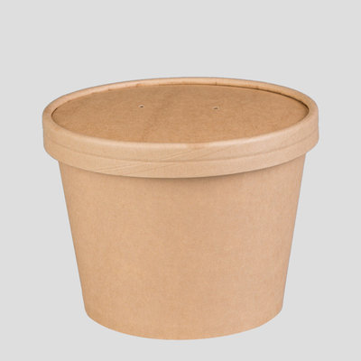 China Kraft paper soup bowl 18 PE coated paper disposable soup cup container supplier