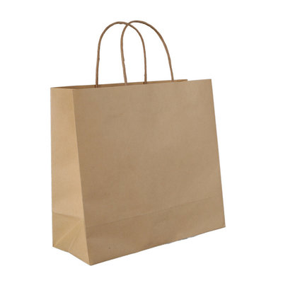 China Customized printing brown kraft paper bag gift packaging bag supplier