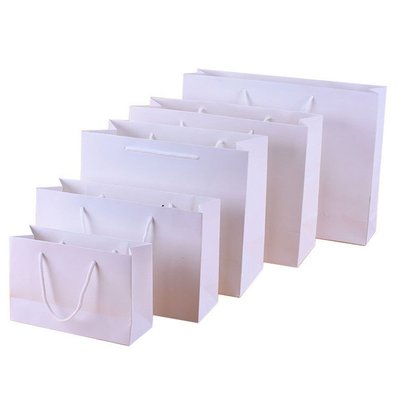 China Pure white clothes packaging paper bag accept personal logo printing supplier