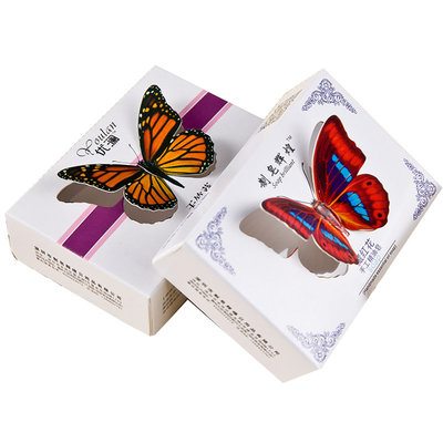 China Die cut butterfly design handmade ivory paper color printing soap packaging box supplier