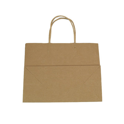 China Cheap fashion brown customized Kraft paper bag with twisted handle for clothing supplier