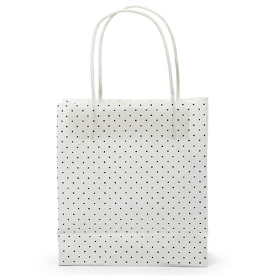 China White color printing hot foil white kraft paper bag with handle low cost supplier