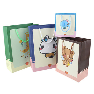 China Full color hair extensions paper bag with cotton rope ribbon handles supplier