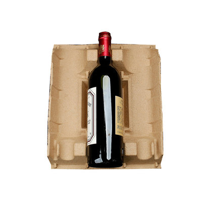 biodegradable recycled wine bottle  paper pulp tray paper pulp 3 pack wine tray supplier