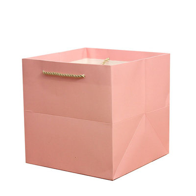 Colorful custom sliver stamping ivory paper bag with logo printing service candy packaging bag supplier