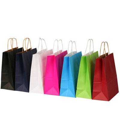 Customized white craft paper logo printing shoes packaging paper bag supplier