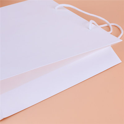 Pure white clothes packaging paper bag accept personal logo printing supplier