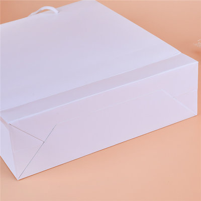Pure white clothes packaging paper bag accept personal logo printing supplier