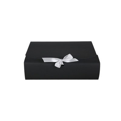 Kraft paper rectangle candy box gift packaging with ribbon no printing supplier