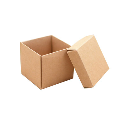 Cheap plain rigid kraft paper simple square shaped food candy box supplier