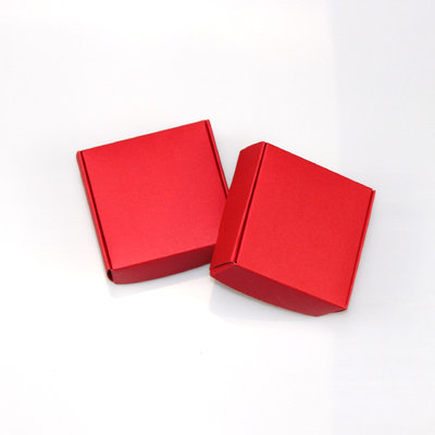 Red fancy paper soap flower box packaging plain color wholesale supplier