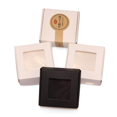 Kraft paper transparent packaging box for handmade soap supplier