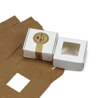 Square soap box with label sticker clear window supplier