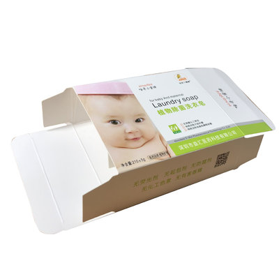 Custom printing ivory paper logo laundry soap packaging gift box supplier