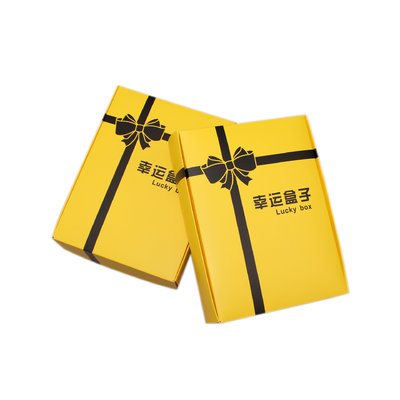 Folding ivory paper color printing yellow Lucky box customized supplier