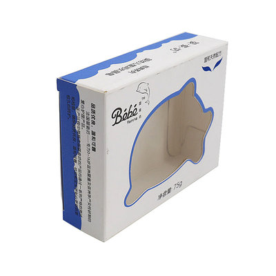 Window ivory paper color box logo design for natural soap packaging supplier