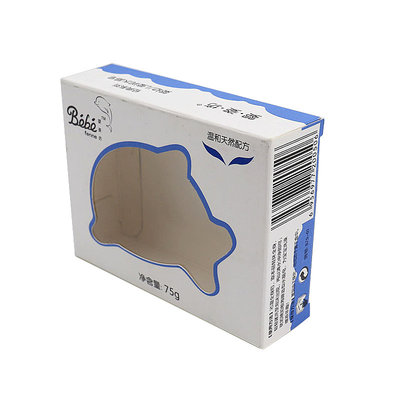 Window ivory paper color box logo design for natural soap packaging supplier