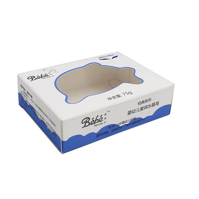 Window ivory paper color box logo design for natural soap packaging supplier