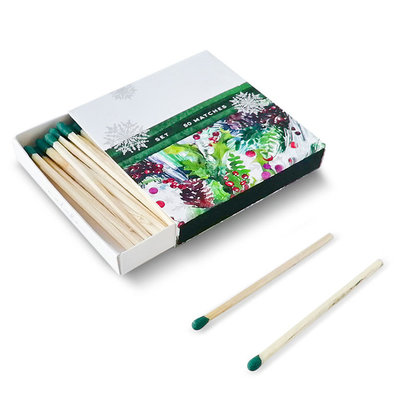 20 sticks full color printing square shaped matches box with black sparkle supplier