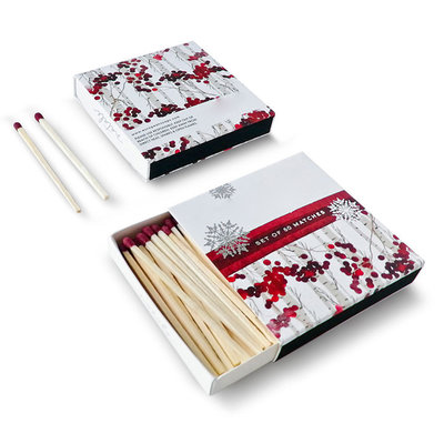 20 sticks full color printing square shaped matches box with black sparkle supplier