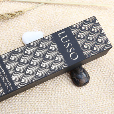 Gold stamping hot foil embossing ivory paper eyebrow Pencil box supplier