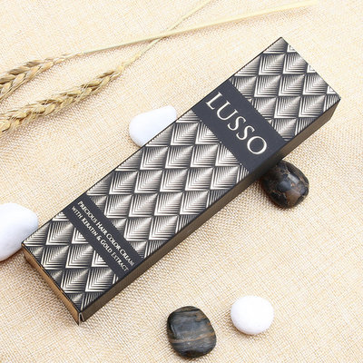 Gold stamping hot foil embossing ivory paper eyebrow Pencil box supplier