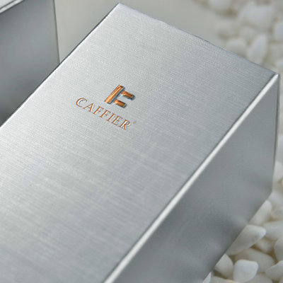 Silver drawbench cosmetic packaging paper box gold embossed supplier
