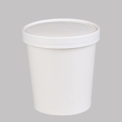 26oz White Kraft Paper Cup For Takeaway Hot Soup leakproof  Biodegradable Printed Logo Customized supplier