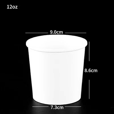 8OZ White Kraft cup for ice cream container disposable custom printed Fast Food paper soup bowl supplier