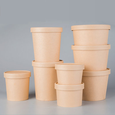 Eco friendly biodegradable advertisment printing fast food takeaway packaging kraft paper cup supplier