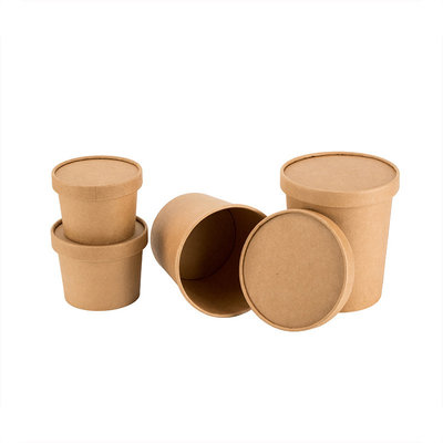 Eco friendly biodegradable advertisment printing fast food takeaway packaging kraft paper cup supplier