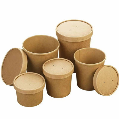 Eco friendly biodegradable advertisment printing fast food takeaway packaging kraft paper cup supplier