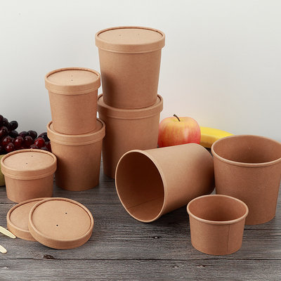 Eco friendly biodegradable advertisment printing fast food takeaway packaging kraft paper cup supplier