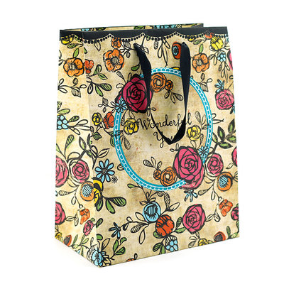 Women t-shirt white card paper bag custom logo color printing supplier