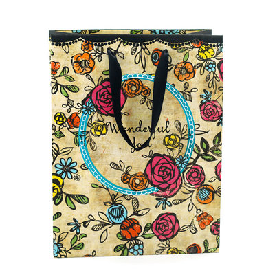 Women t-shirt white card paper bag custom logo color printing supplier