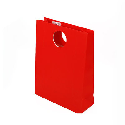 Red paper bag tea packaging gift die cut handle ivory paper bag supplier