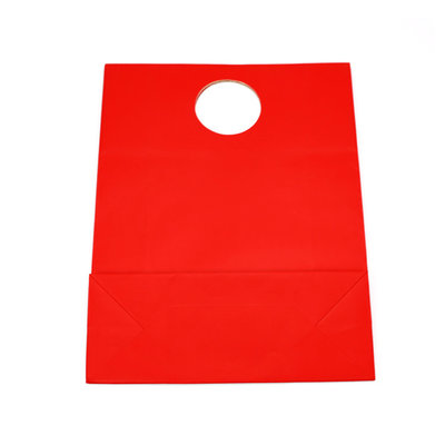 Red paper bag tea packaging gift die cut handle ivory paper bag supplier