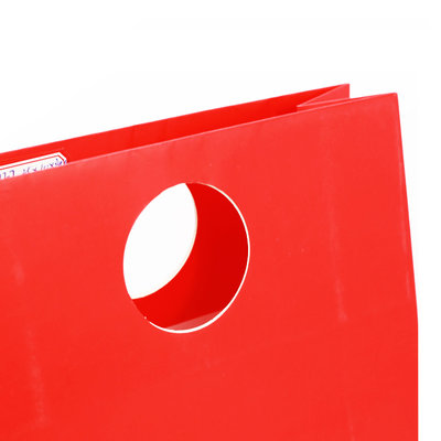 Red paper bag tea packaging gift die cut handle ivory paper bag supplier
