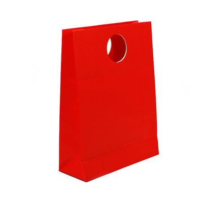 Red paper bag tea packaging gift die cut handle ivory paper bag supplier