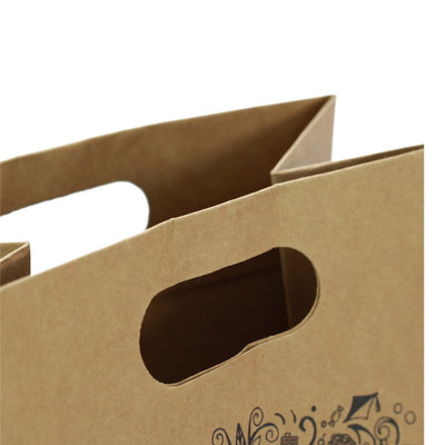 Low cost die cut single black color printing custom paper bag with logo and handle plant supplier