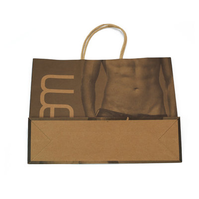 kraft paper shopping bag ladies jeans packaging with handle paper rope supplier