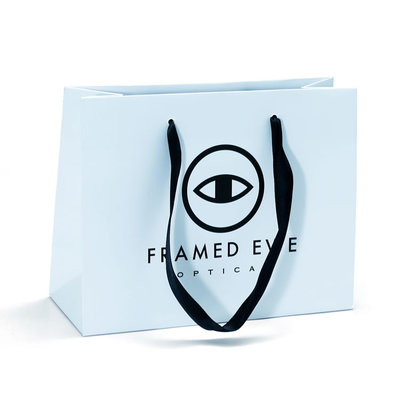 Durable high quality promotion gloss glasses packaging paper bag supplier