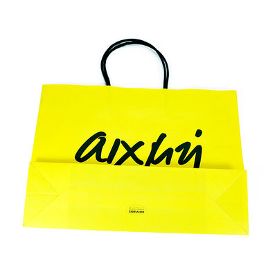 Private logo custom gold printing gift bag white kraft paper material supplier